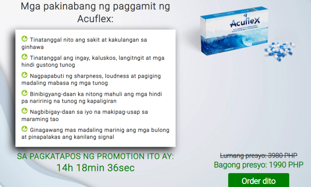 Acuflex Capsules Philippines: Inirerekomenda para sa Pandinig!